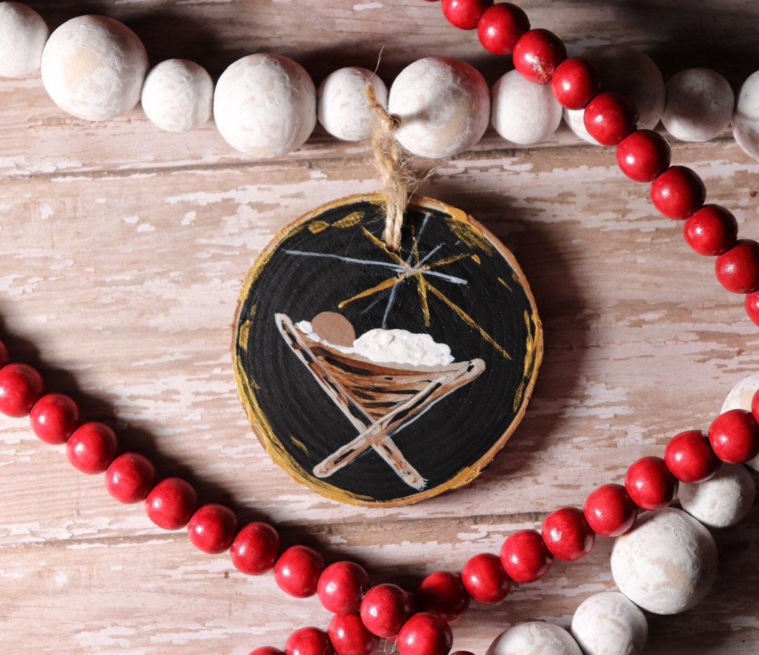 Manger Ornament | Hand-painted - Etsy