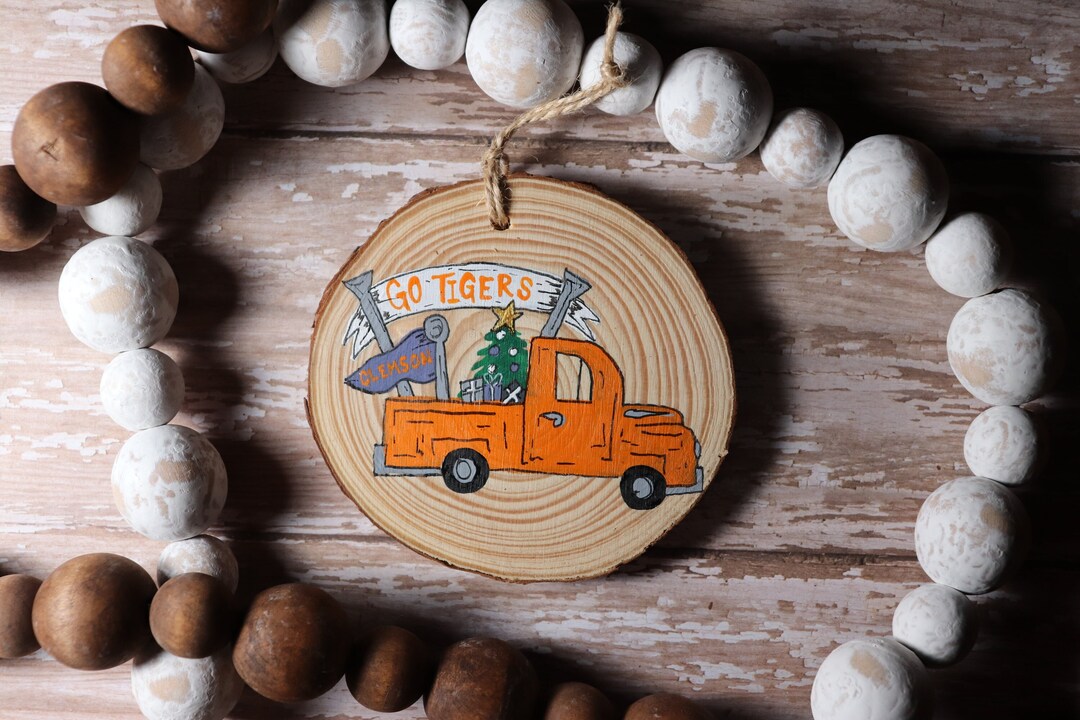 Clemson Truck Ornament | Hand-painted - Etsy