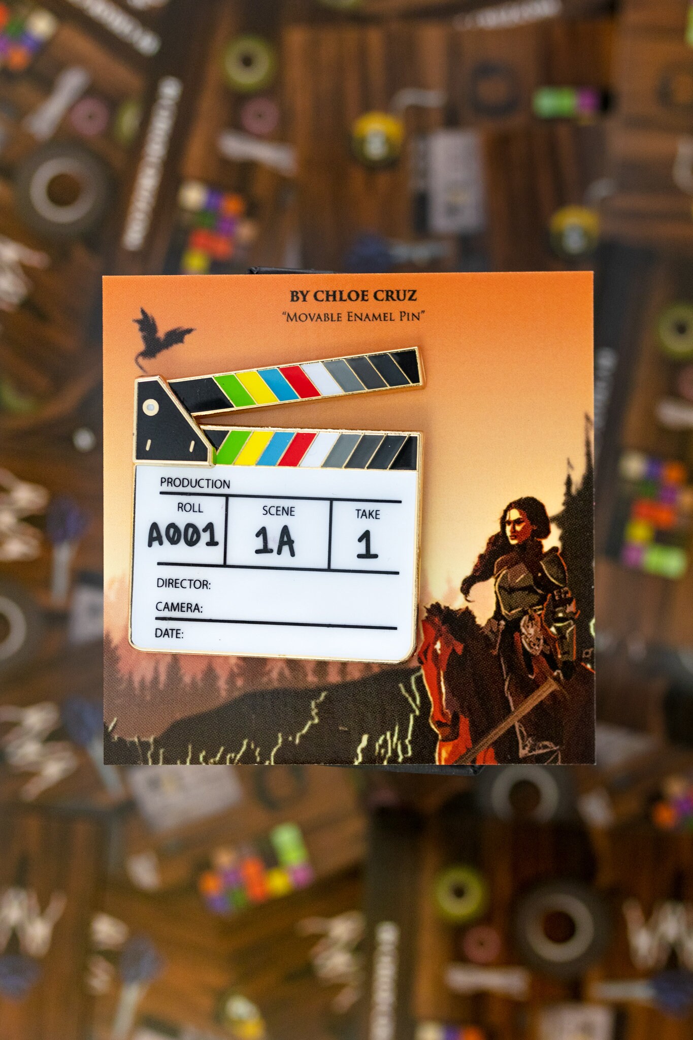 INTERACTIVE Film Clapperboard Enamel Pin MOVABLE Movie | Etsy