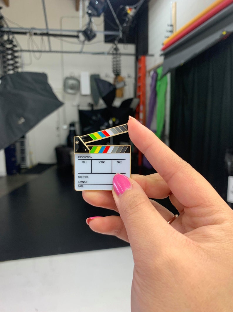 MOVABLE Film Slate Enamel Pin (blank) - by Chloe Cruz - Etsy