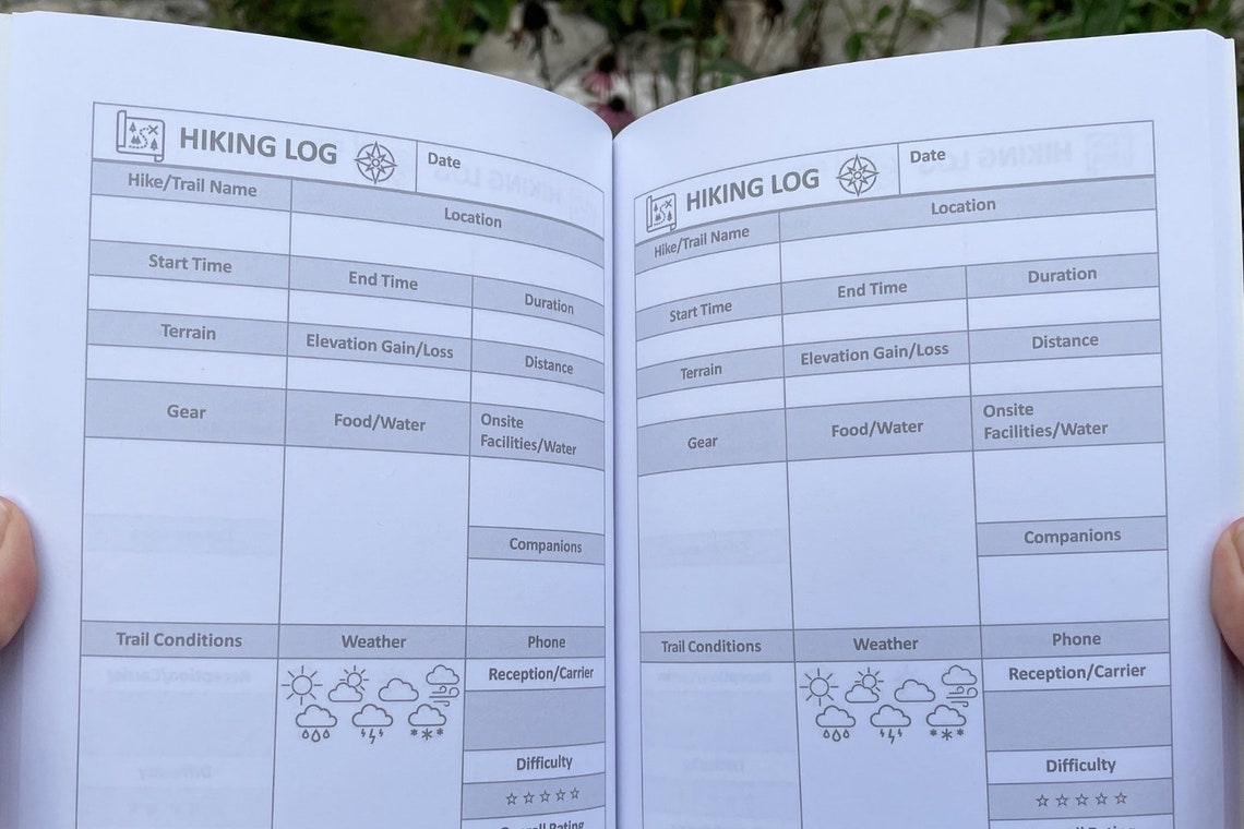 Hiking Journal Hikers Log Book Hiking Trail Notebook - Etsy