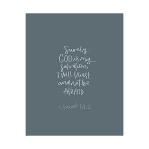 Minimalist Calligraphy Vertical Posters, Isaiah 12:2 Wall Decor, Matte ...