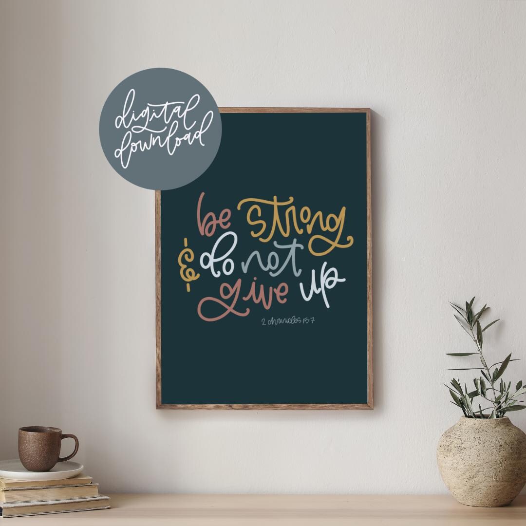 Scripture Calligraphy Digital Download, Christian Art Printable, Be ...