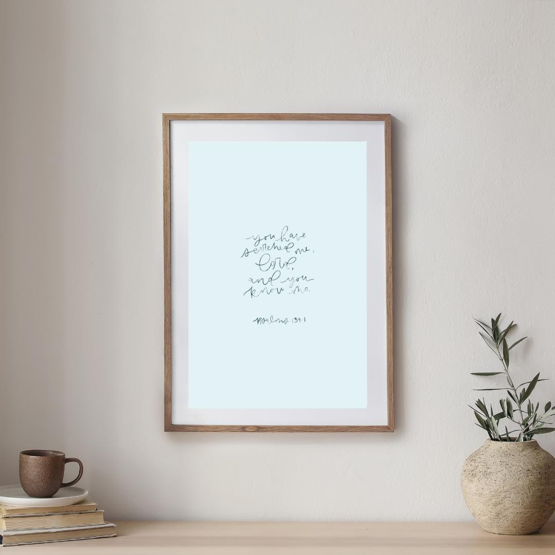 Scripture Calligraphy Vertical Posters, Psalms 139:1 Wall Decor, Matte ...