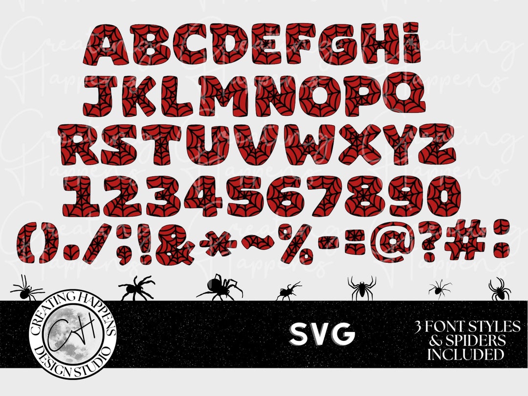 Spider Alphabet SVG Spiderweb Font SVG Spiderweb Letters - Etsy