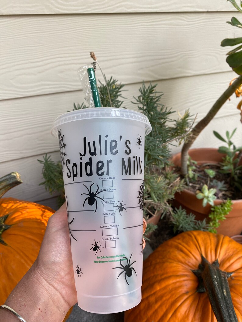 Halloween Spiders Starbucks Cup Personalized - Etsy