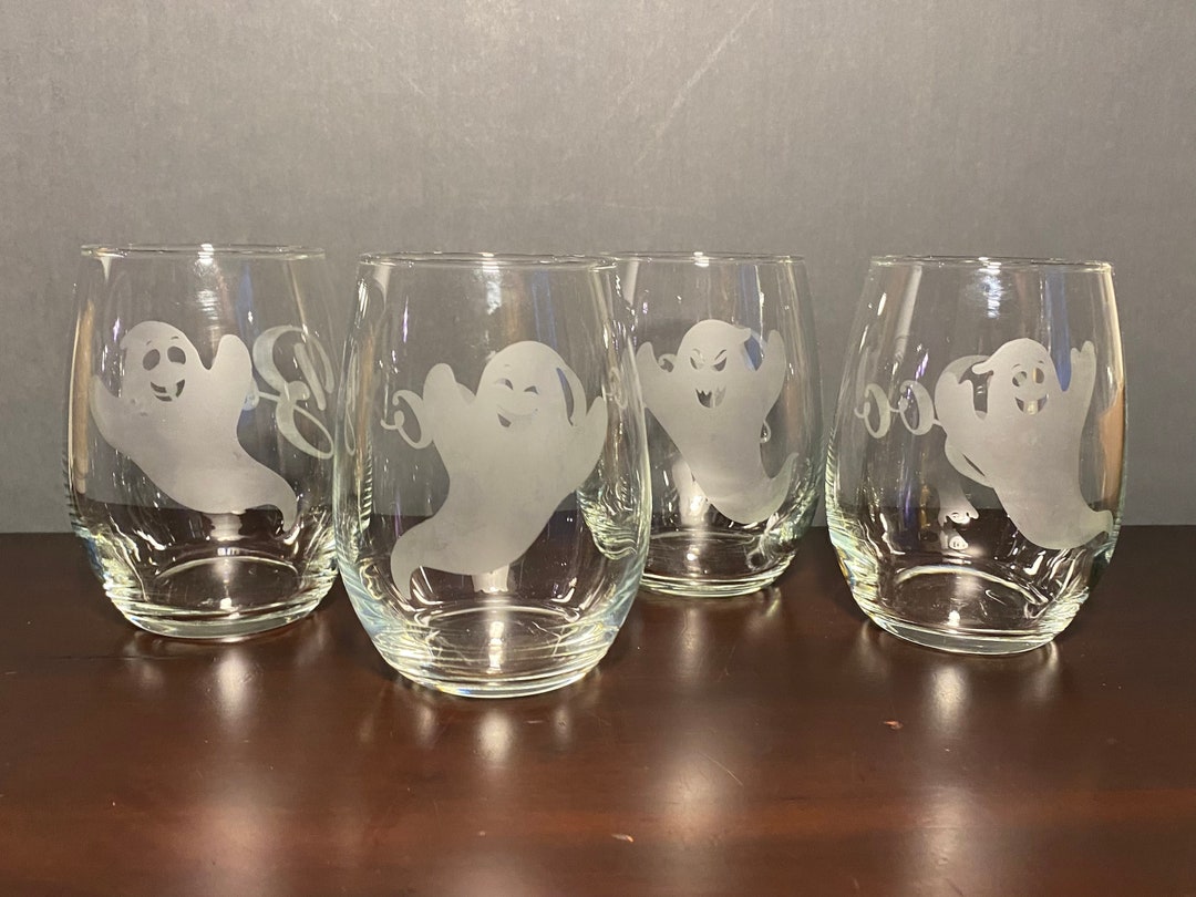 Halloween Ghosts Glasswares Wine Glass Set Shot Glass Set Boo Wine ...