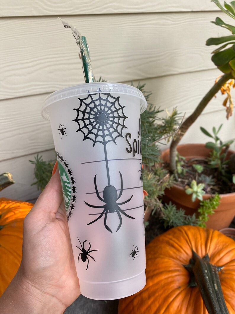 Halloween Spiders Starbucks Cup Personalized - Etsy