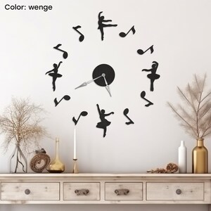 Ballerina Wall Clock, Dancing Wall Clock, Wooden Wall Clock, Wall Clock ...