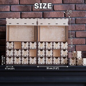 Wooden Advent Calendar With Drawers, Wood Christmas Calendar, Fillable ...