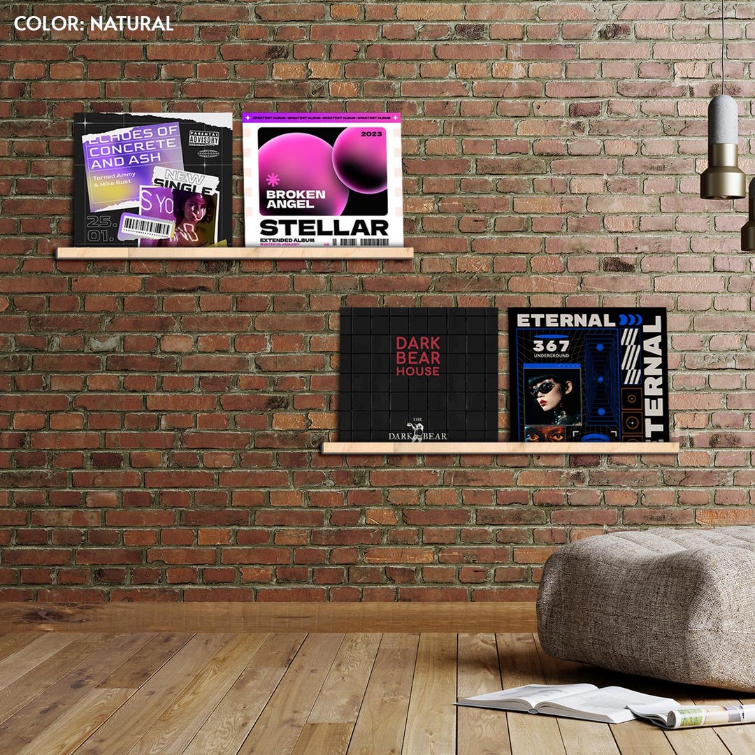 Vinyl Record Ledge Shelf, Floating Record Shelves, Vinyl Record Holder ...