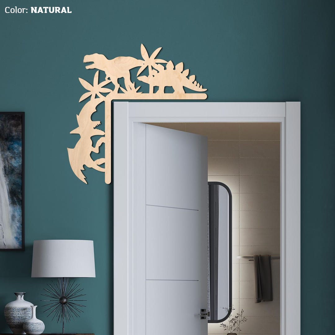 Dinosaur Door Corner, Door Window Trim, Wood Door Corner, Dinosaur Wood ...