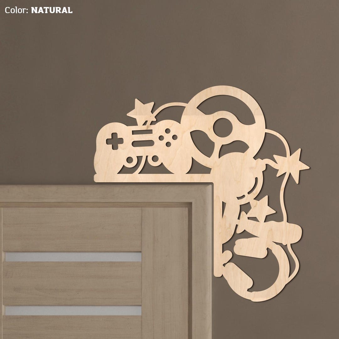 Game Room Door Corner, Game Controller Door Topper, Boys Room Door Sign ...