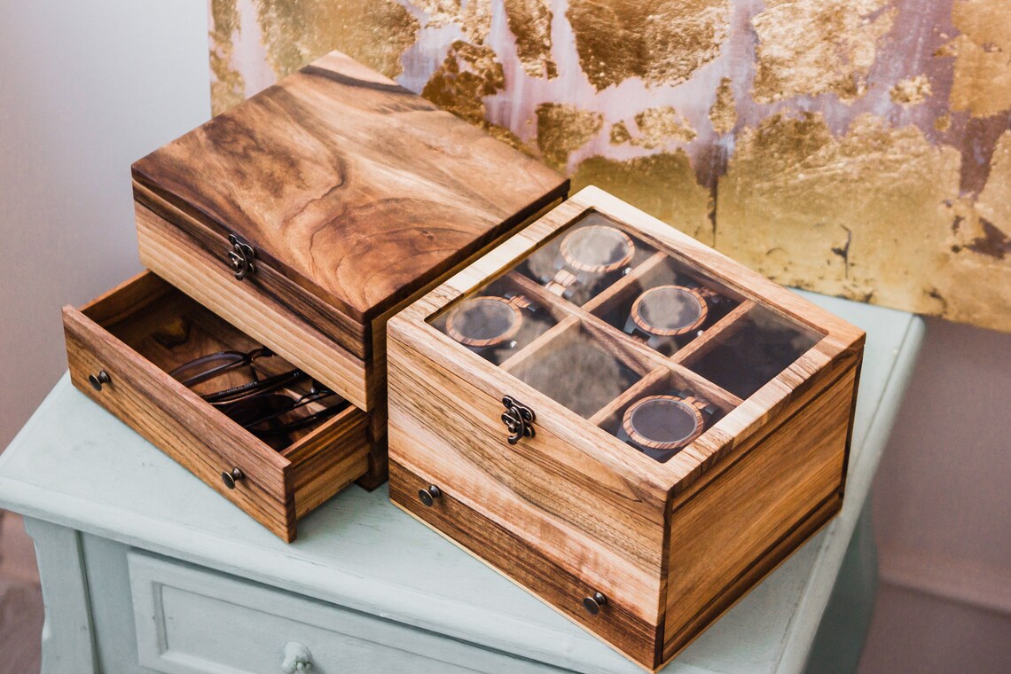 Watch Box for Men Personalized Watch Box With Drawer Watch - Etsy
