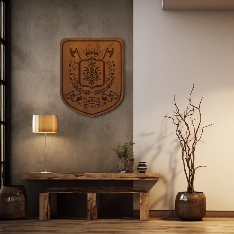 Custom Family Crest Sign, Family Crest Plaque, Coat of Arms Plaque ...