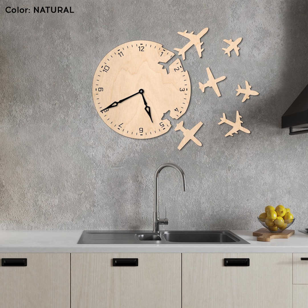Airplane Wall Clock, Airplane Wood Clock, Corsair Clock, Pilot Clock ...