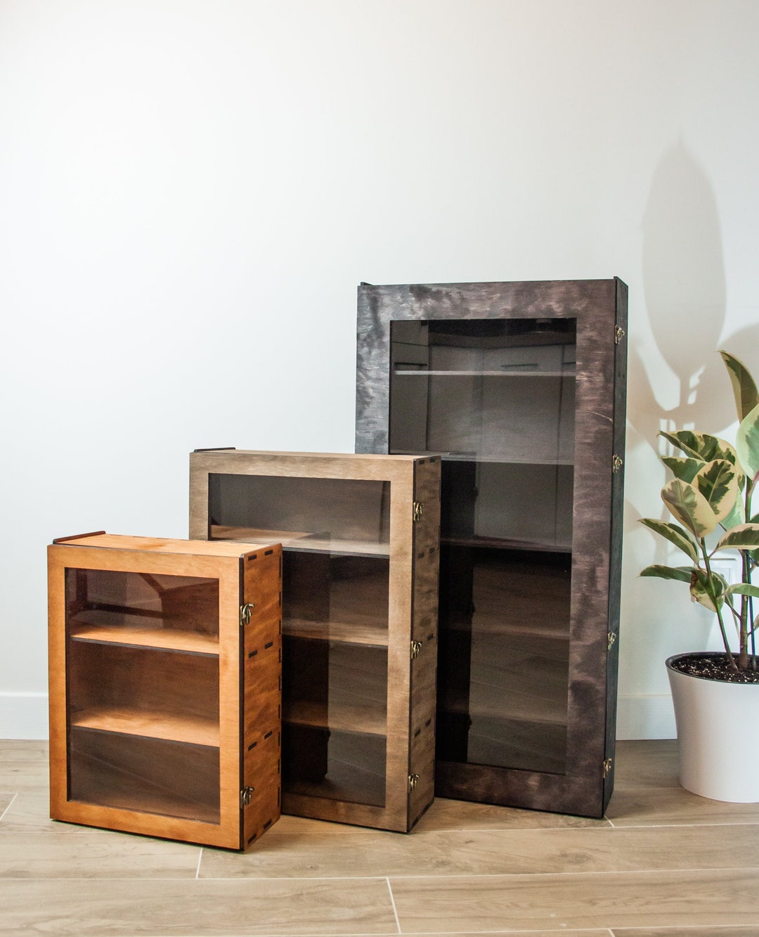 Display Case for Collectibles, Display Case for Figures, Wood Display ...