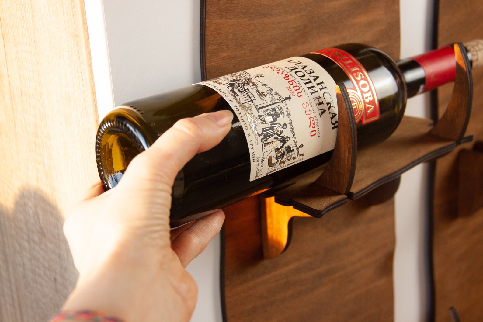 Wood Wine Rack Holder Rustic Wine Rack Wine Display Rack - Etsy