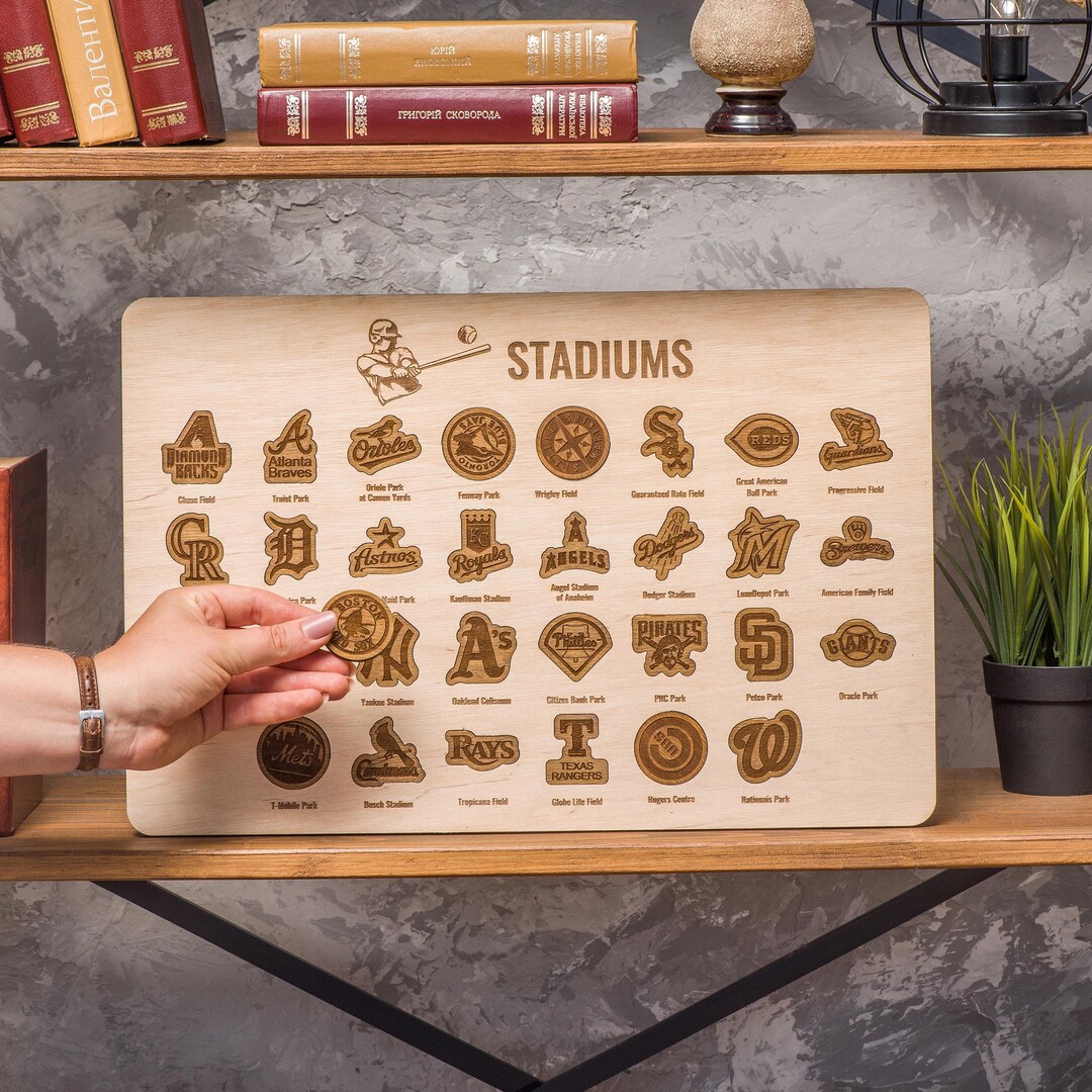 Wooden Baseball Stadium Tracker,unique Baseball Club Tracker,baseball ...