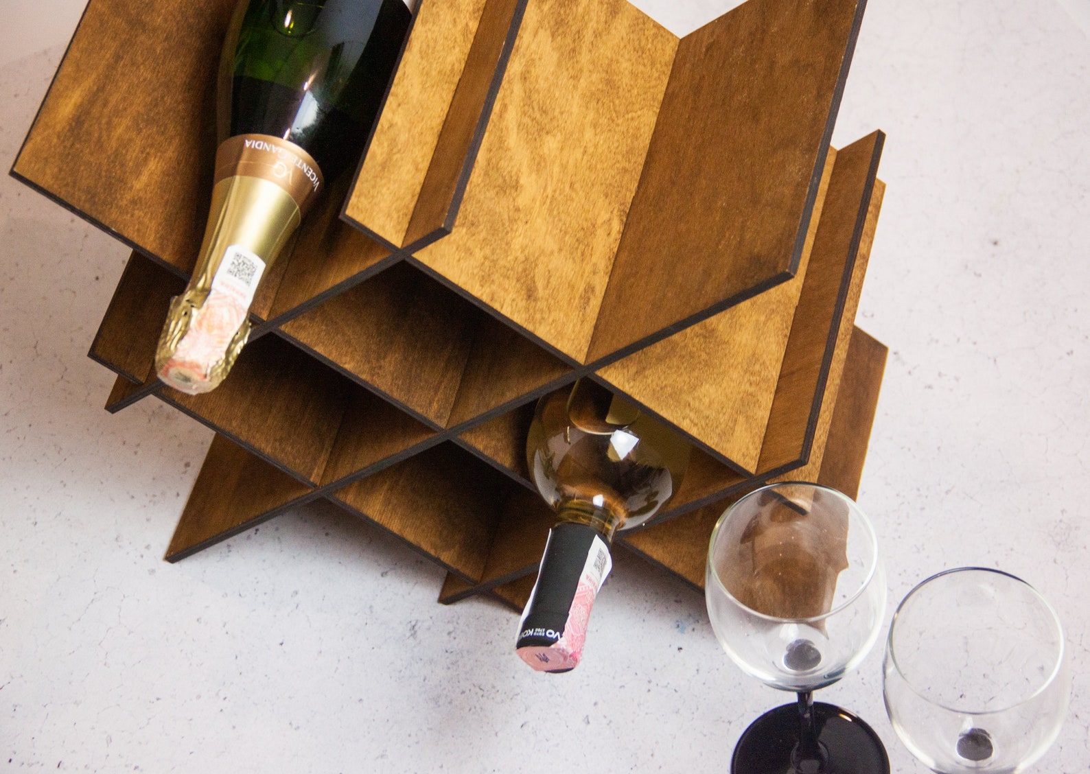 Rustic Wood Wine Rack, Wine Cube Storage, Countertop Wood, Countertop ...