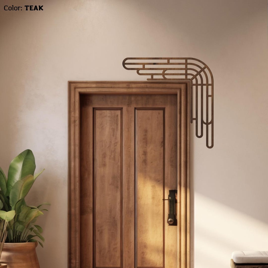 Art Deco Door Corner, Abstract Door Topper, Wood Door Corner, Door ...