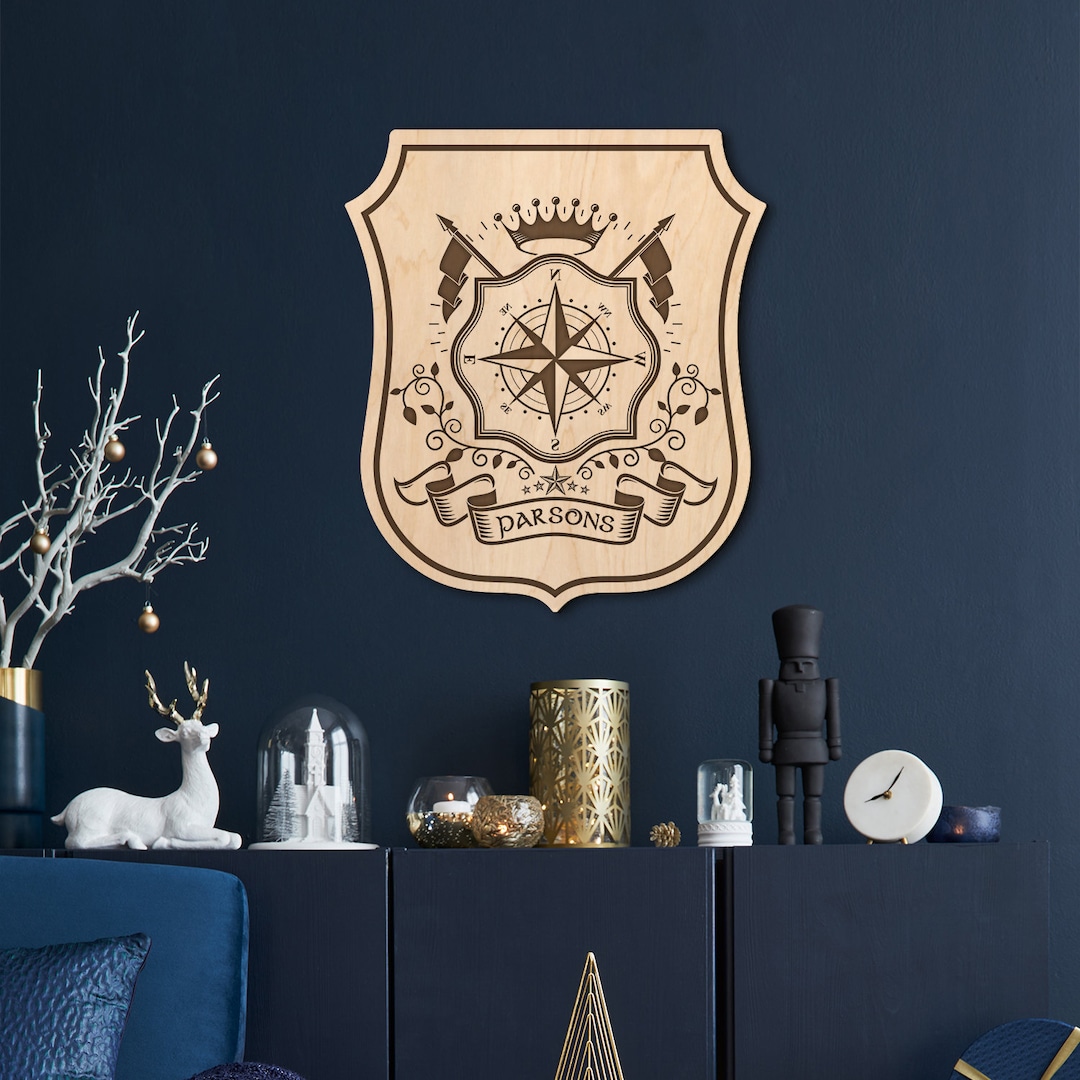 Custom Family Crest Sign, Custom Coat of Arms, Family Shield, Wood Coat ...
