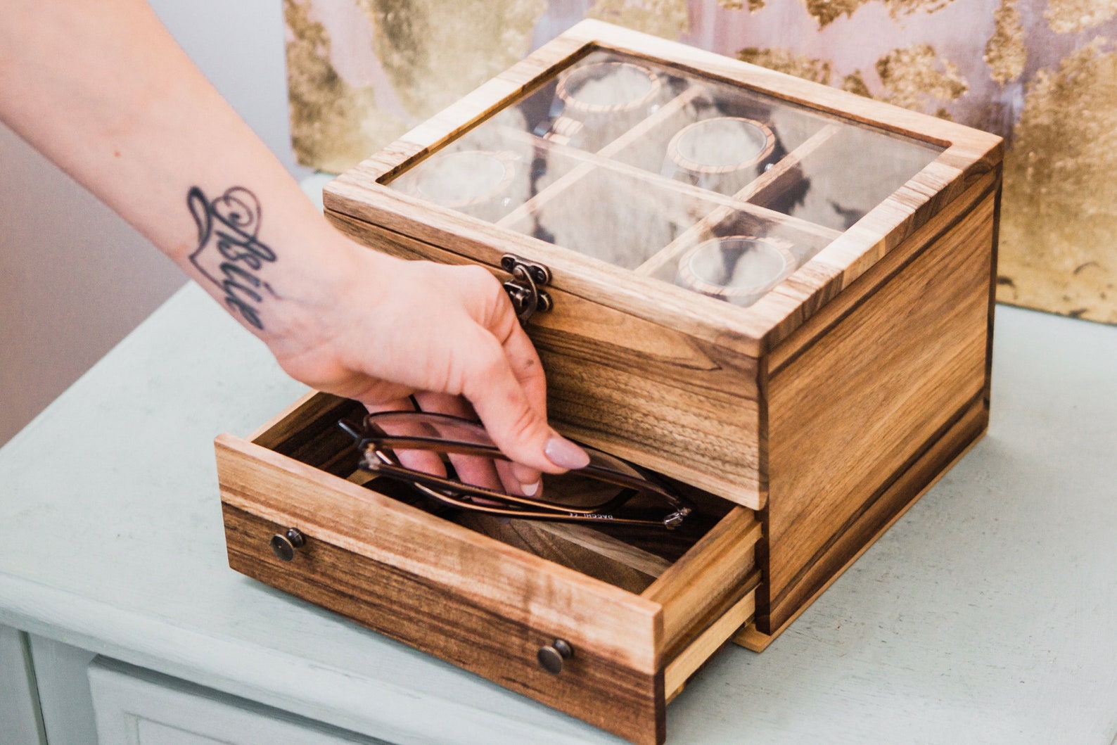 Watch Box for Men Personalized Watch Box With Drawer Watch - Etsy