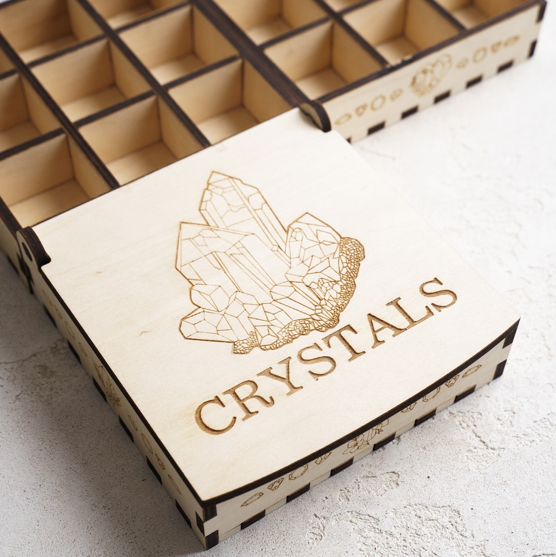 Crystal Storage Box With Lid Crystal Shadow Box Crystal - Etsy