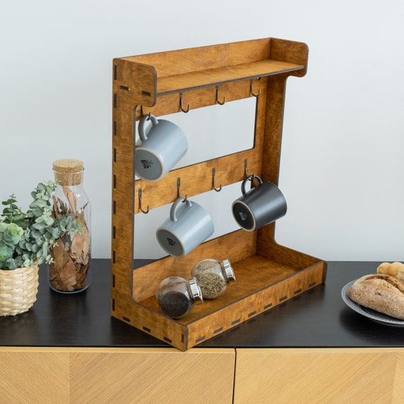 Wood Coffee Mug Rack Coffee Mug Holder Stand Mug Rack Countertop Coffee Mug Hanger Coffee Mug Display Shelf Coffee Mug Holder Etsy