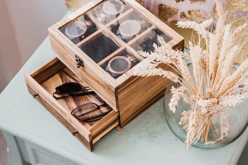Watch Box for Men Personalized, Watch Box With Drawer, Watch Box and ...