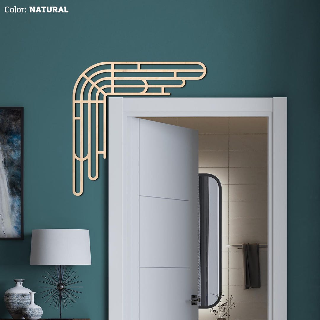 Art Deco Door Corner,abstract Door Topper,wood Door Topper,door Corner ...