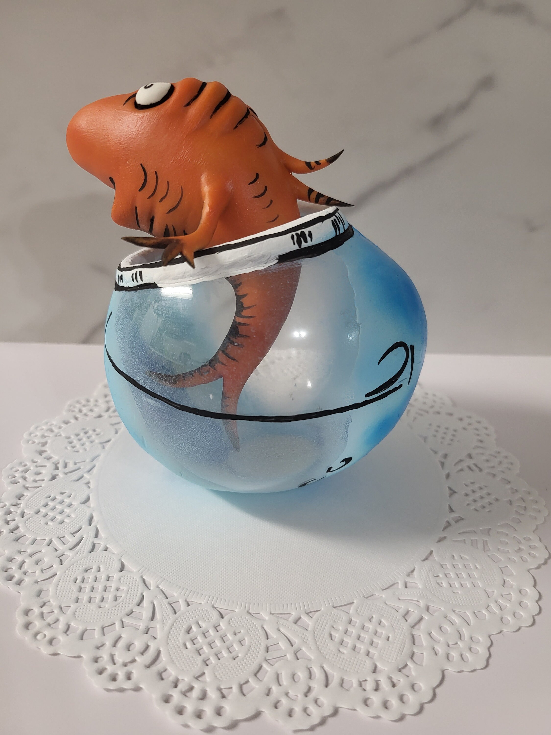 Dr Seuss Figurines (fish and Bowl) - Etsy