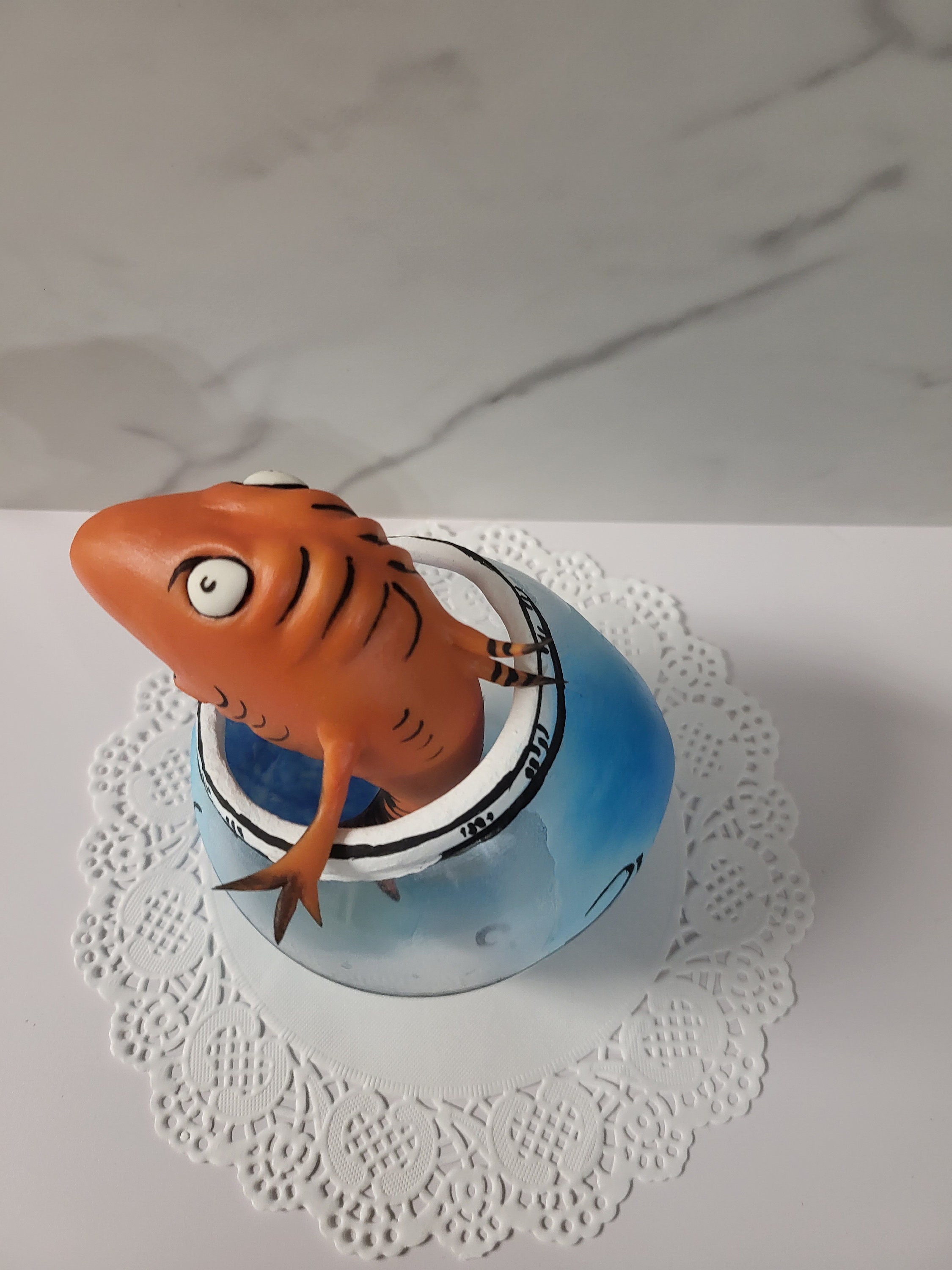 Dr Seuss Figurines (fish and Bowl) - Etsy