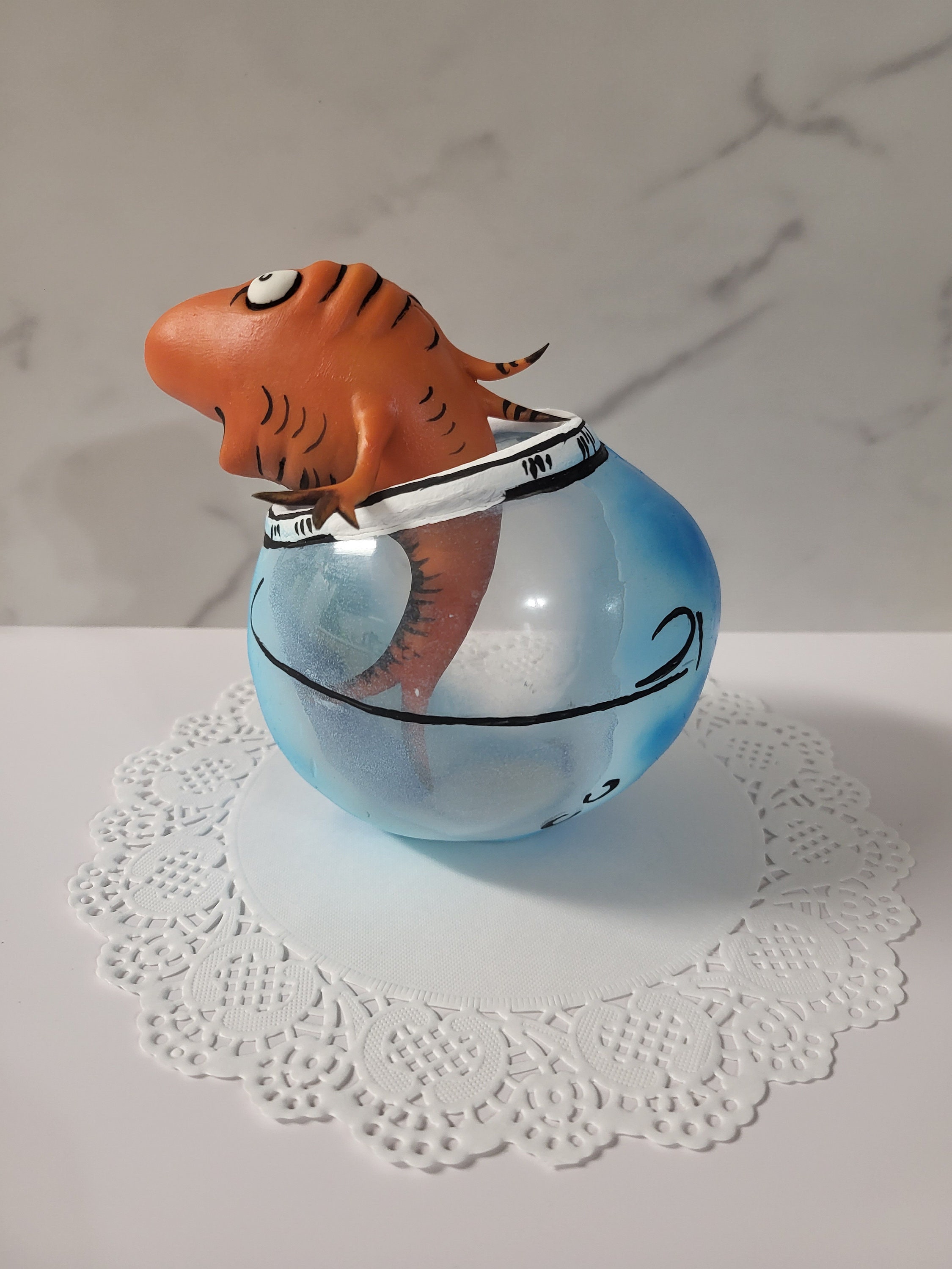Dr Seuss Figurines (fish and Bowl) - Etsy