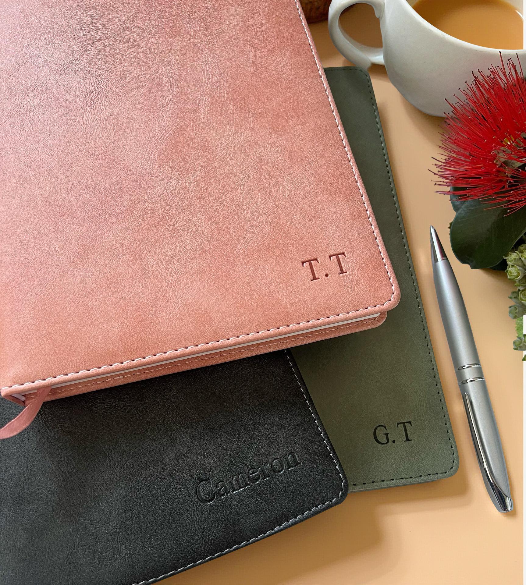Personalised Navy A5 Leather Notebook - Etsy