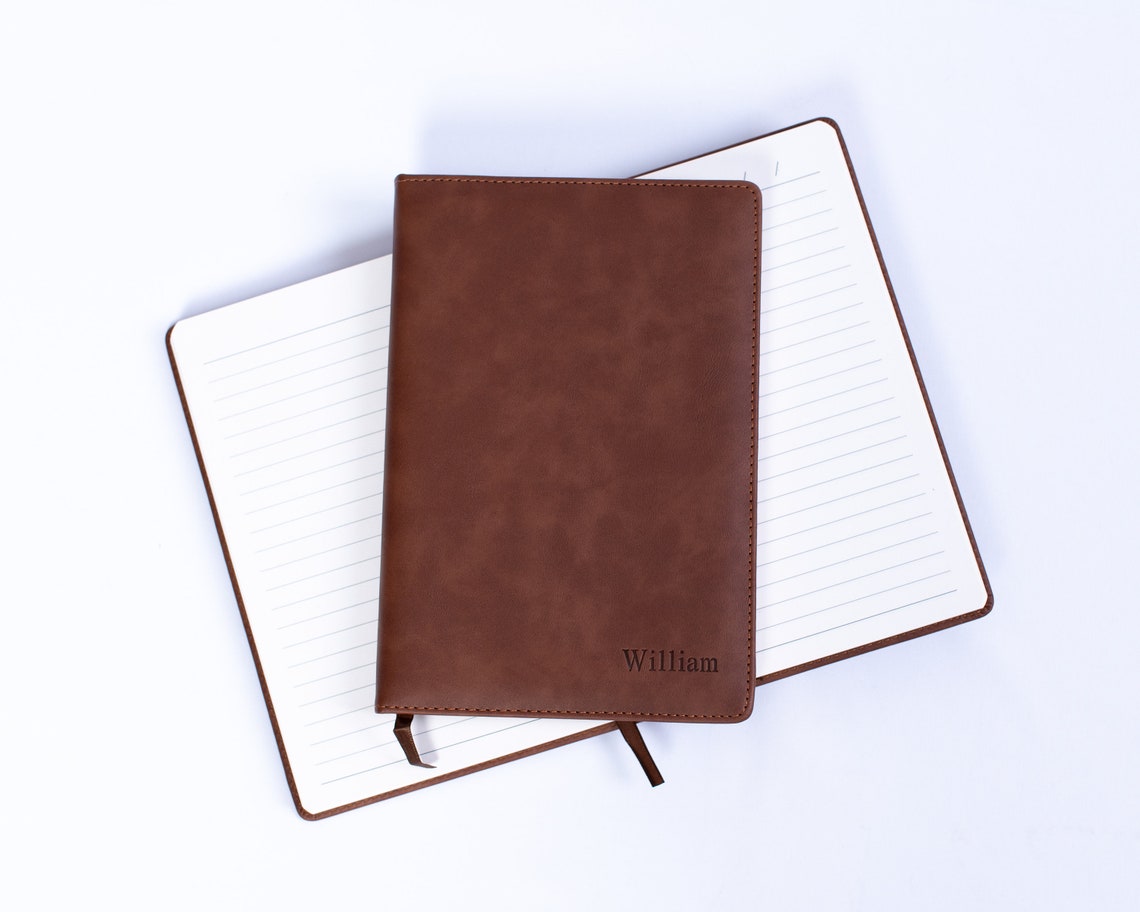 Personalised Navy A5 Leather Notebook - Etsy