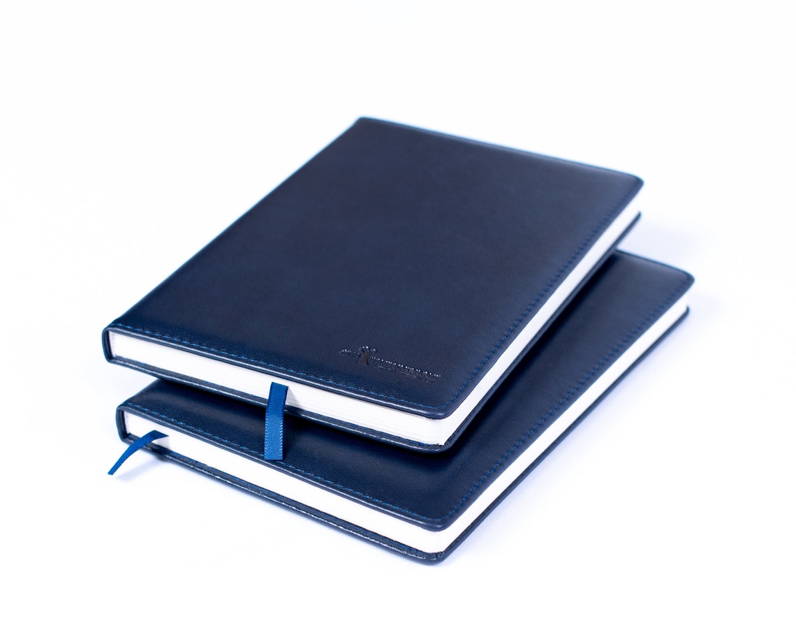 Personalised Navy A5 Leather Notebook - Etsy