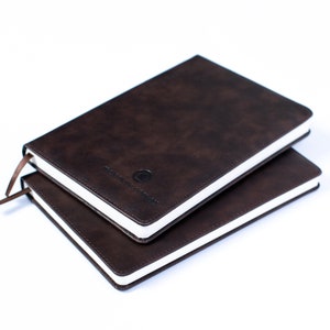 A5 Leather Notebook- Dark Brown - Etsy