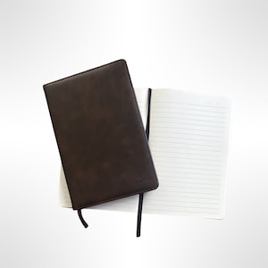 A5 Leather Notebook- Dark Brown - Etsy