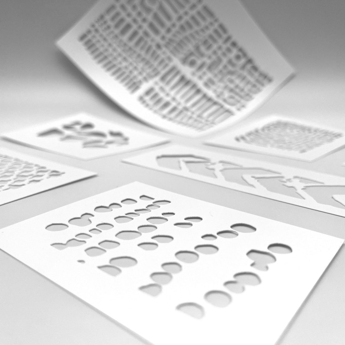 STENCILS Set of Seven Designs Three Sizes Mixed Media - Etsy