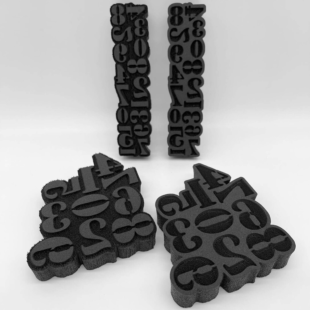 FOAM STAMPS | Scattered Numbers | Mixed Media by Ceri Griffiths ...