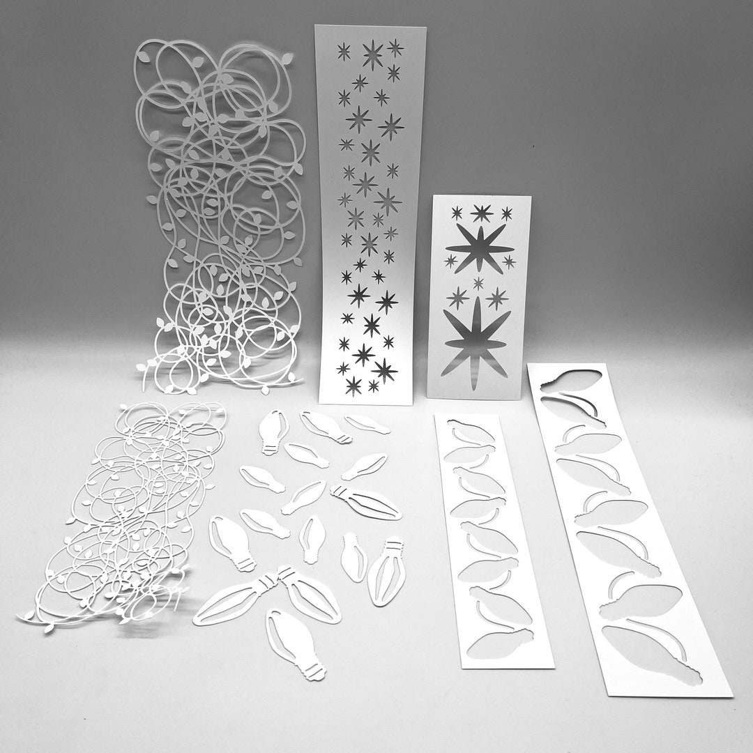 STENCILS | All Lit up | Mixed Media | Ideal for Gel Plate Printing ...