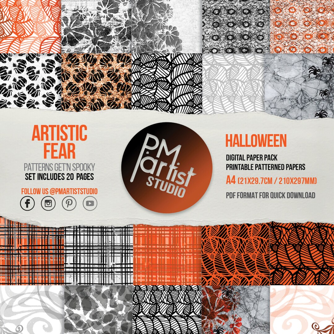 DIGITAL PRINTABLE PAPER A4 | Halloween | Traditional Orange & Black ...