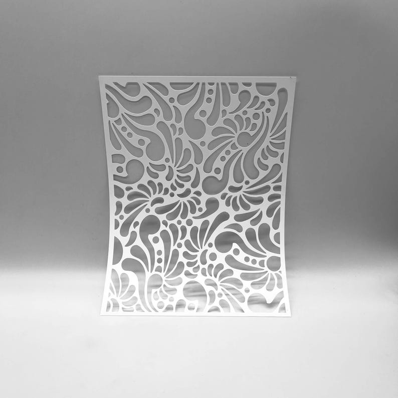 STENCIL | Swish Splash Flora | Mixed Media by RHONDA | Ideal for Gel ...