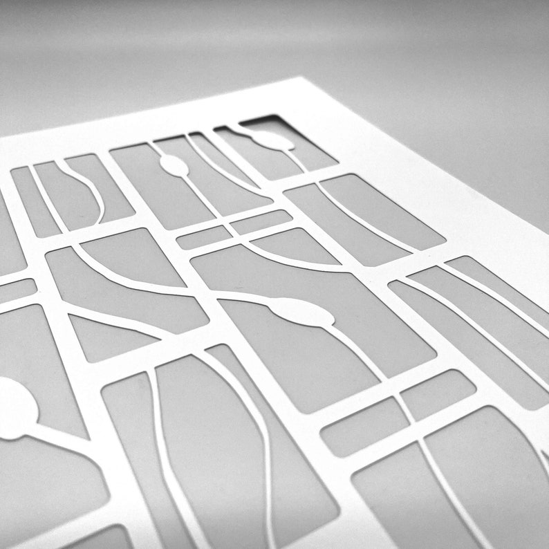 STENCILS Wavy Windows Two Styles and Sizes Mixed Media - Etsy