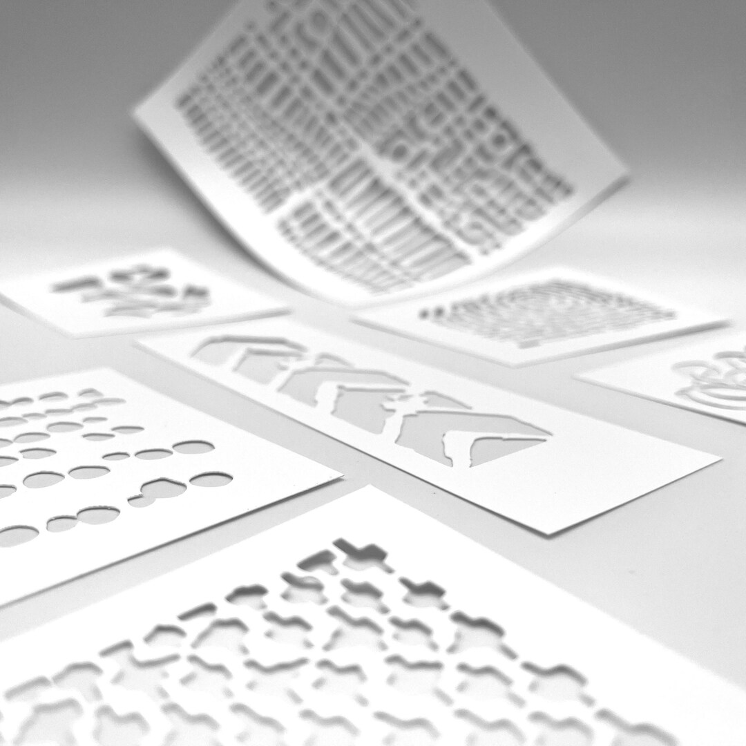 STENCILS | Set of Seven Designs Three Sizes | Mixed Media | Ideal for ...