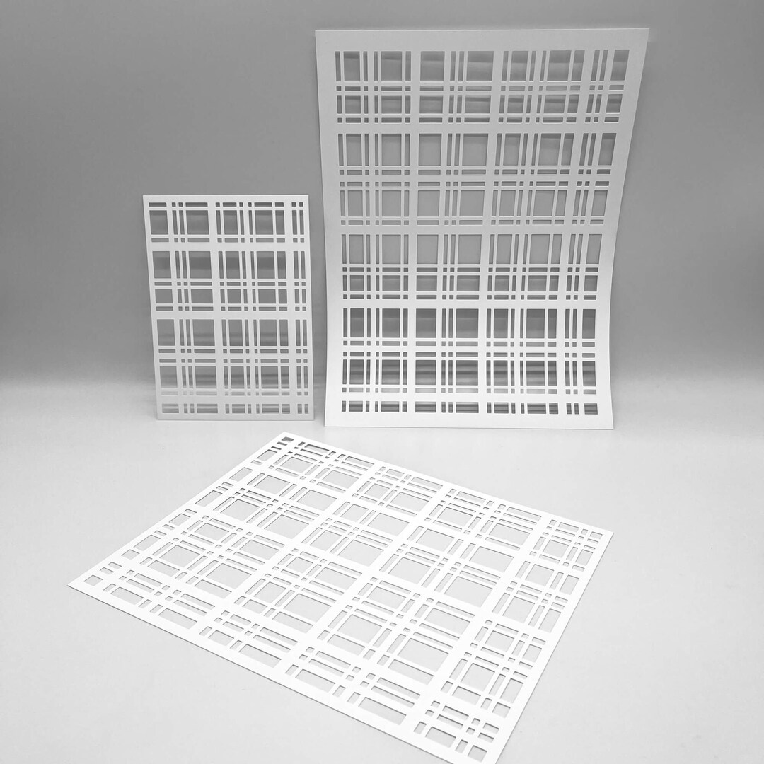 STENCIL | Plaid – Style 1 | Mixed Media by RHONDA | Ideal for Gel Plate ...