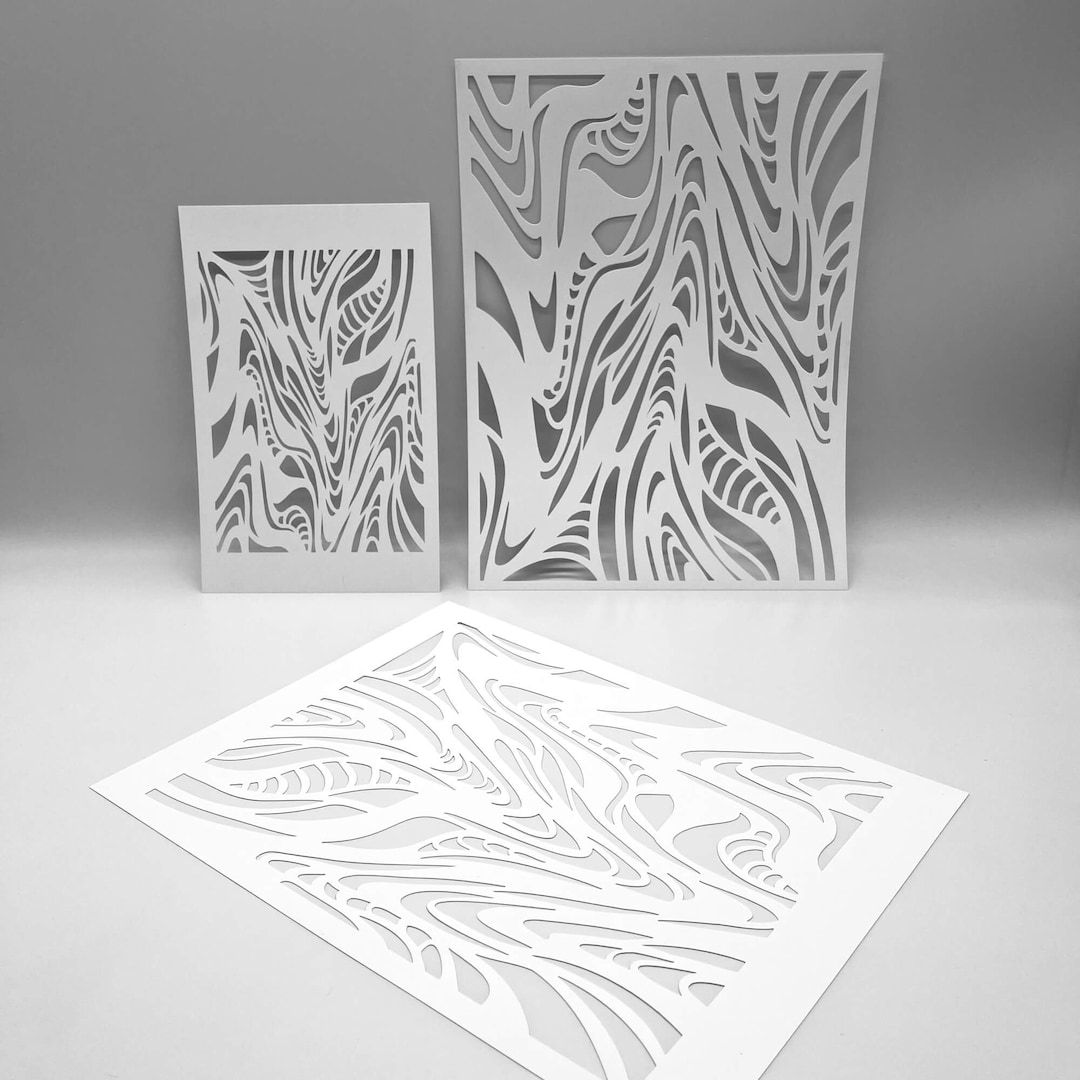 STENCILS | Marble Madness | Mixed Media | Ideal for Gel Plate Printing, Color Sprays, Paint and ...