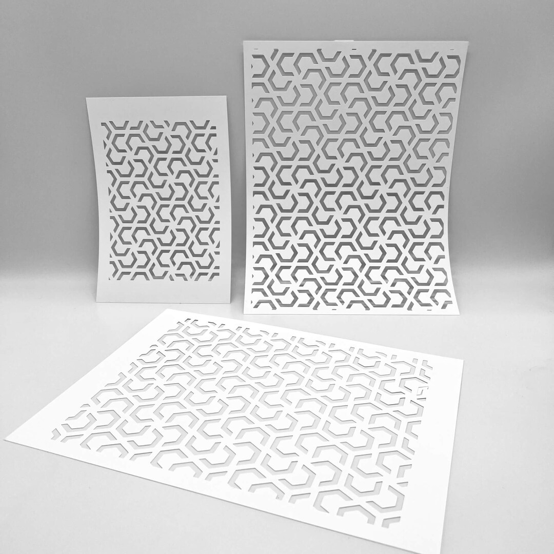 STENCILS | Hexagonal Lotus Flower | Mixed Media | Ideal for Gel Plate ...