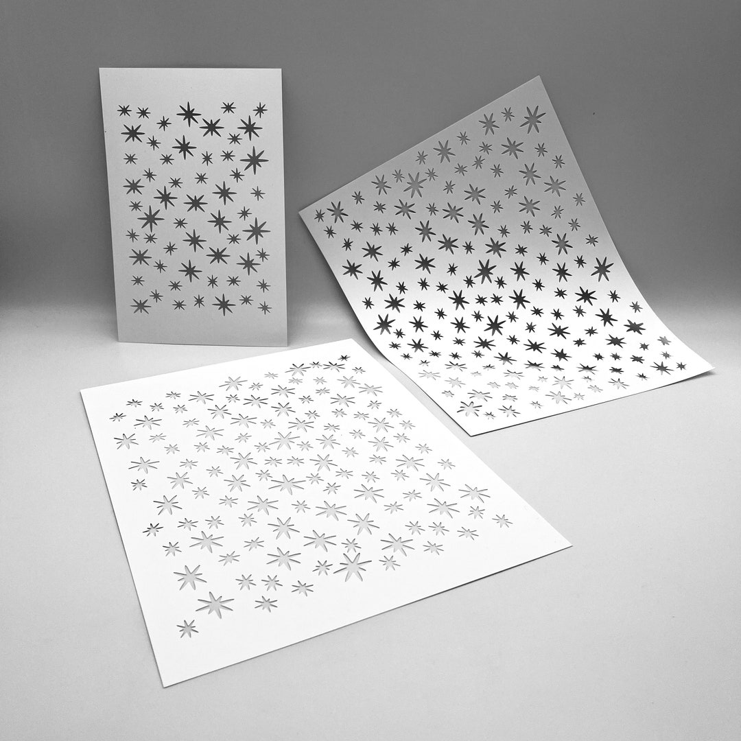 STENCILS Stars All Lit up Mixed Media Ideal for Gel Plate Printing ...